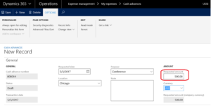 Using Cash Advance functionality