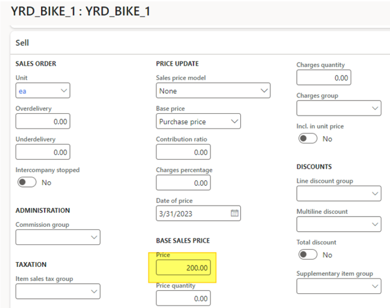 Pricing management : Base price - D365Tour