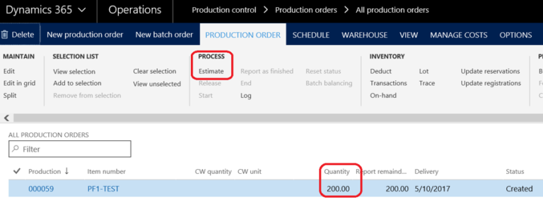 Finite capacity manufacturing functionalities Finite capacity manufacturing functionalities