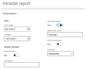 Trading of goods declaration (intrastat) in D365FO - D365Tour
