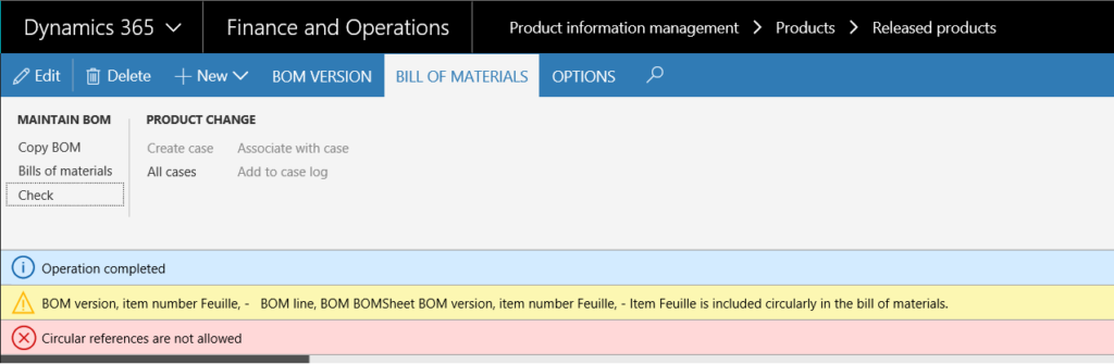 Circularity Check Strategy parameter in D365FO - D365Tour
