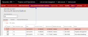 Bank reconciliation in D365FO - D365Tour