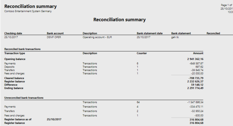 Bank reconciliation in D365FO - D365Tour