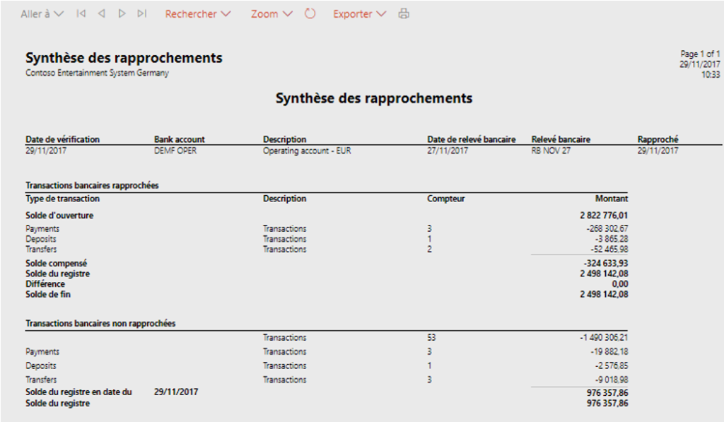 Rapprochement bancaire avec D365FO - D365Tour
