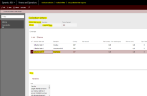 Collection letters in D365FO - D365Tour