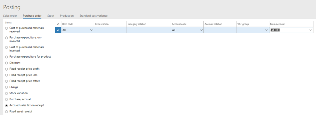 Issue : error during posting purchase order receipt (accounting ...