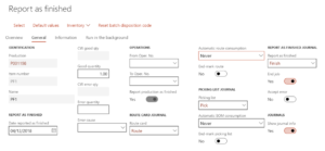 All about the Report operation as finished setup in the route groups ...