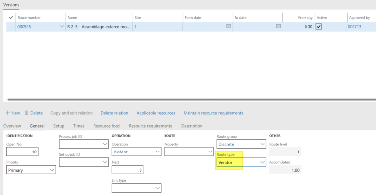 Subcontracting process tutorial in work orders - D365Tour