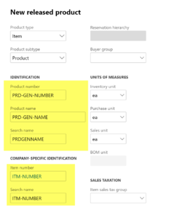 Displaying both item and product numbers on forms - D365Tour