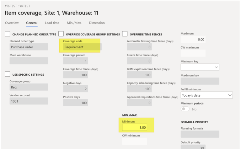 Item coverage deep dive : Safety stock, Fulfill minimum, Minimum key ...