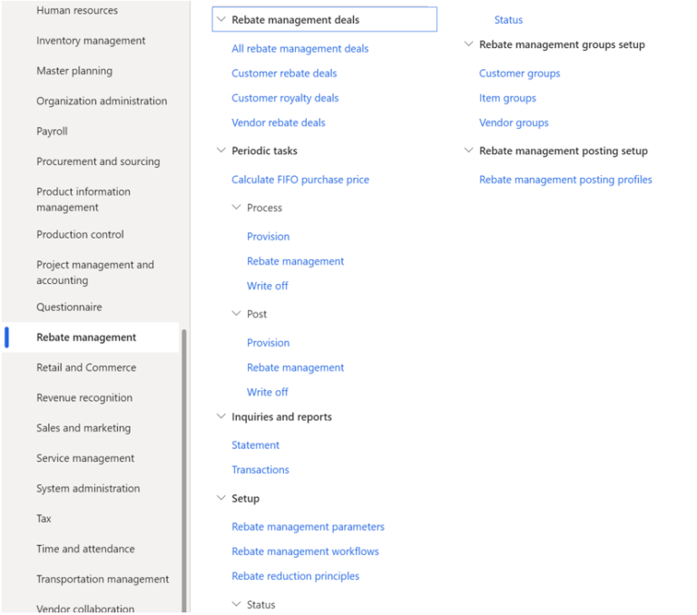 Rebate management overview - D365Tour