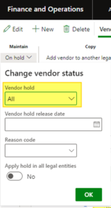 Usage of template for designing a vendor creation process D365Tour