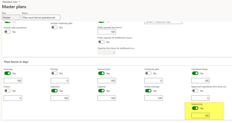 Sequencing planned production order within Master planning - D365Tour
