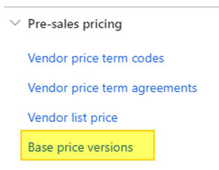 Pricing management : Base price - D365Tour