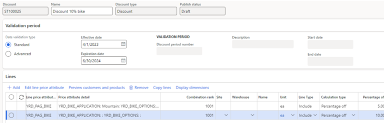 Pricing management : applying discounts (Simple discount, Quantity ...