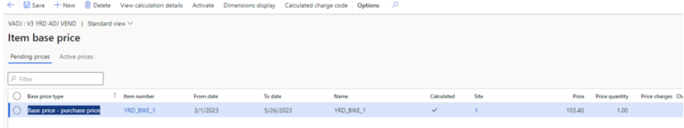 Pricing management : Base price - D365Tour