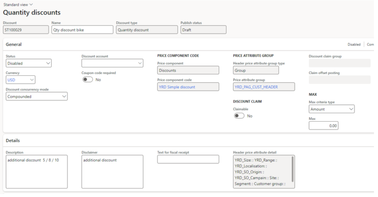 Pricing management : applying discounts (Simple discount, Quantity ...