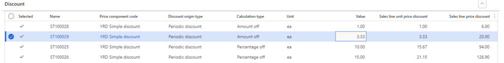 Pricing management : applying discounts (Simple discount, Quantity ...