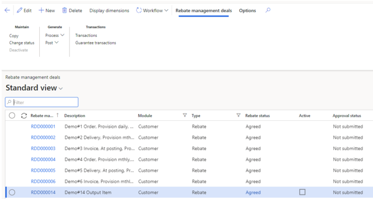 Pricing management : rebates - D365Tour
